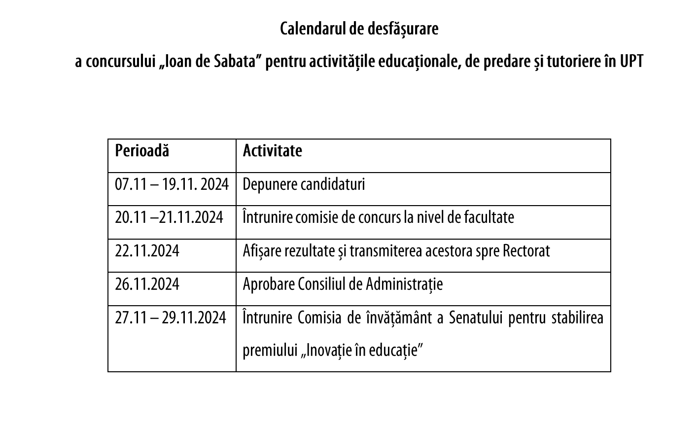 Concurs "Ioan de Sabata" 2024 - Facultatea de Management în Producție ...